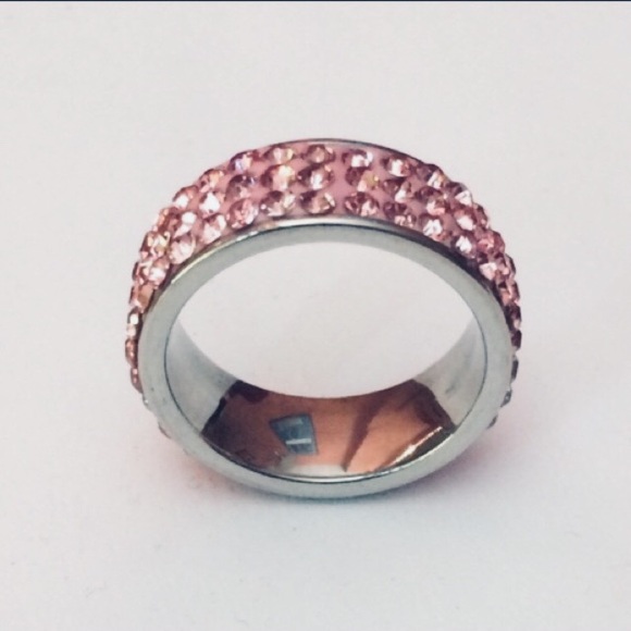 Jewelry | Pink Pav Crystal Ring | Poshmark